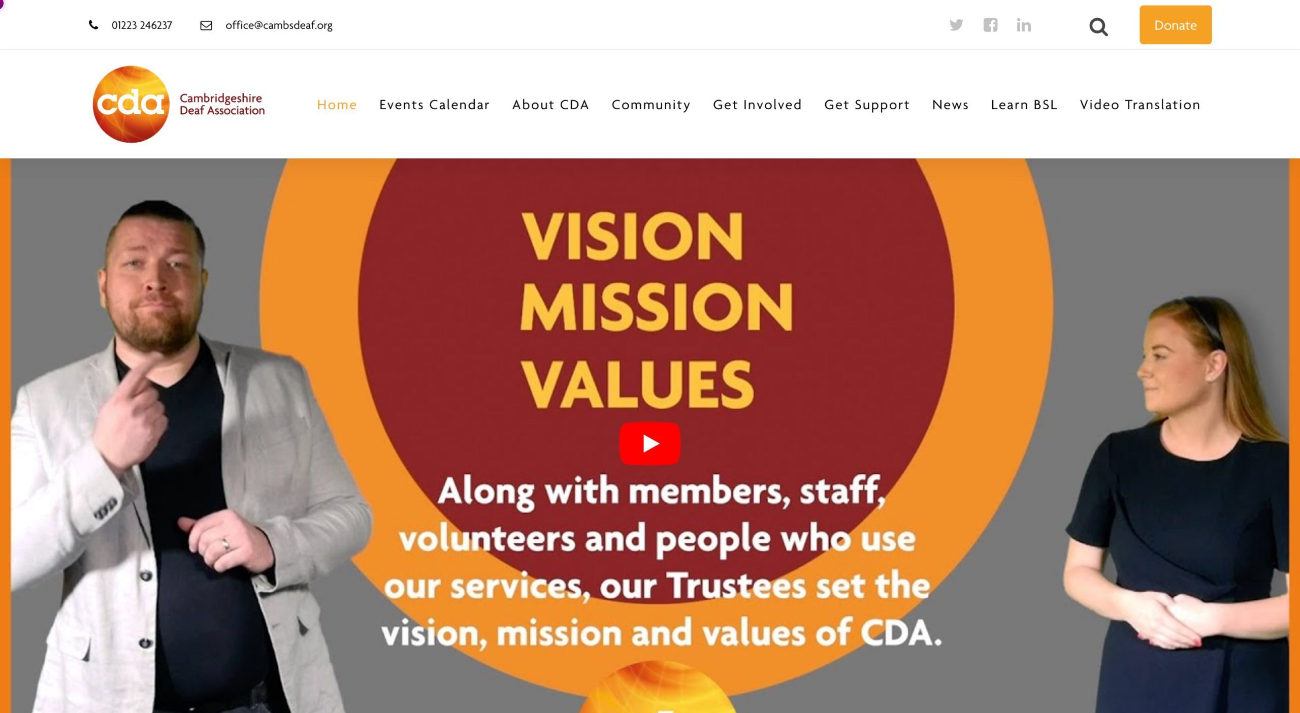 CDA - Cambridgeshire Deaf Association Website | riselabs.co.uk