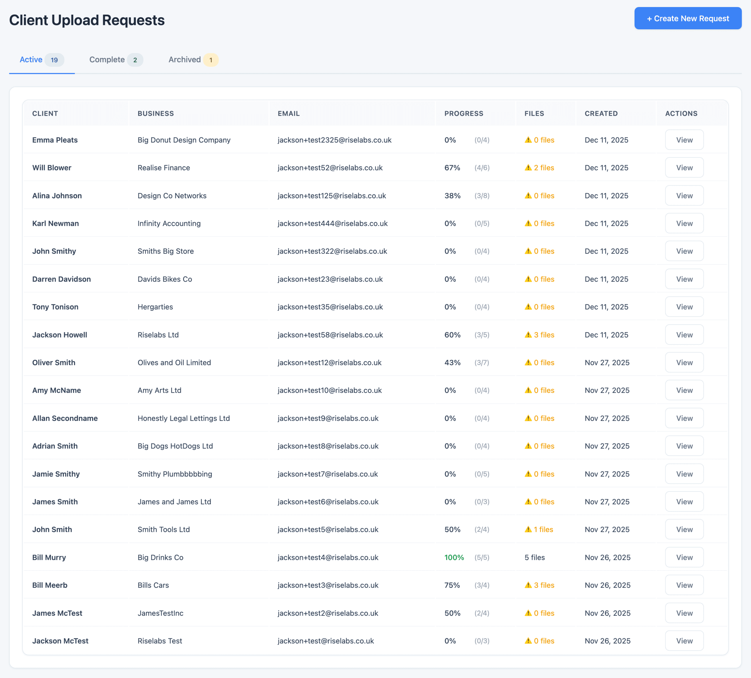 Client File Collection Portal | Riselabs Ltd